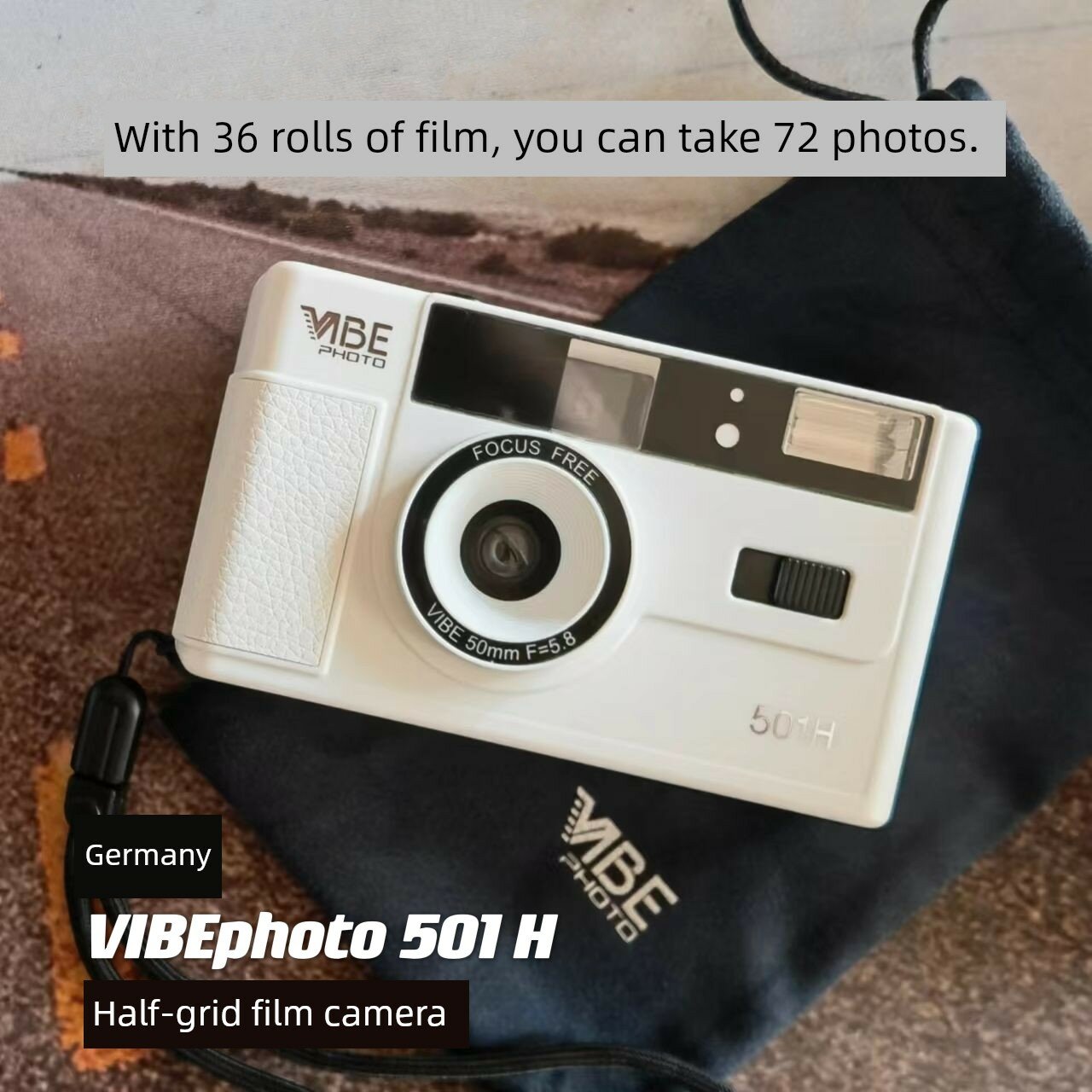 501F VIBE Повторно используемая пленочная камера в чистом белом полного кадра — Одиночная модель