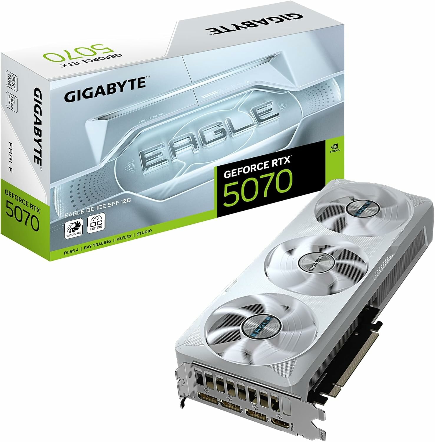 Gigabyte Видеокарта GeForce RTX 5070 12 ГБ (GV-N5070EAGLEOC ICE-12GD)