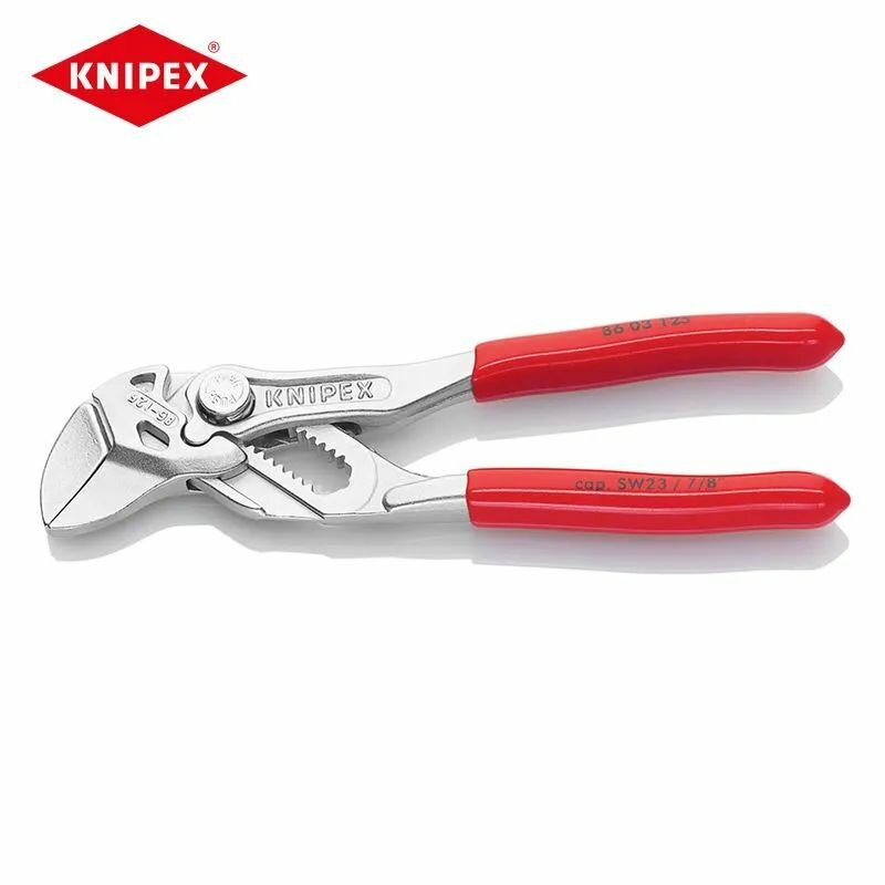 Мини-плоскогубцы KNIPEX 86 03 125 5 дюймов, гаечный ключ, захват, удержание, нажатие, гибка, высокопрочные плоскогубцы для водопроводных труб