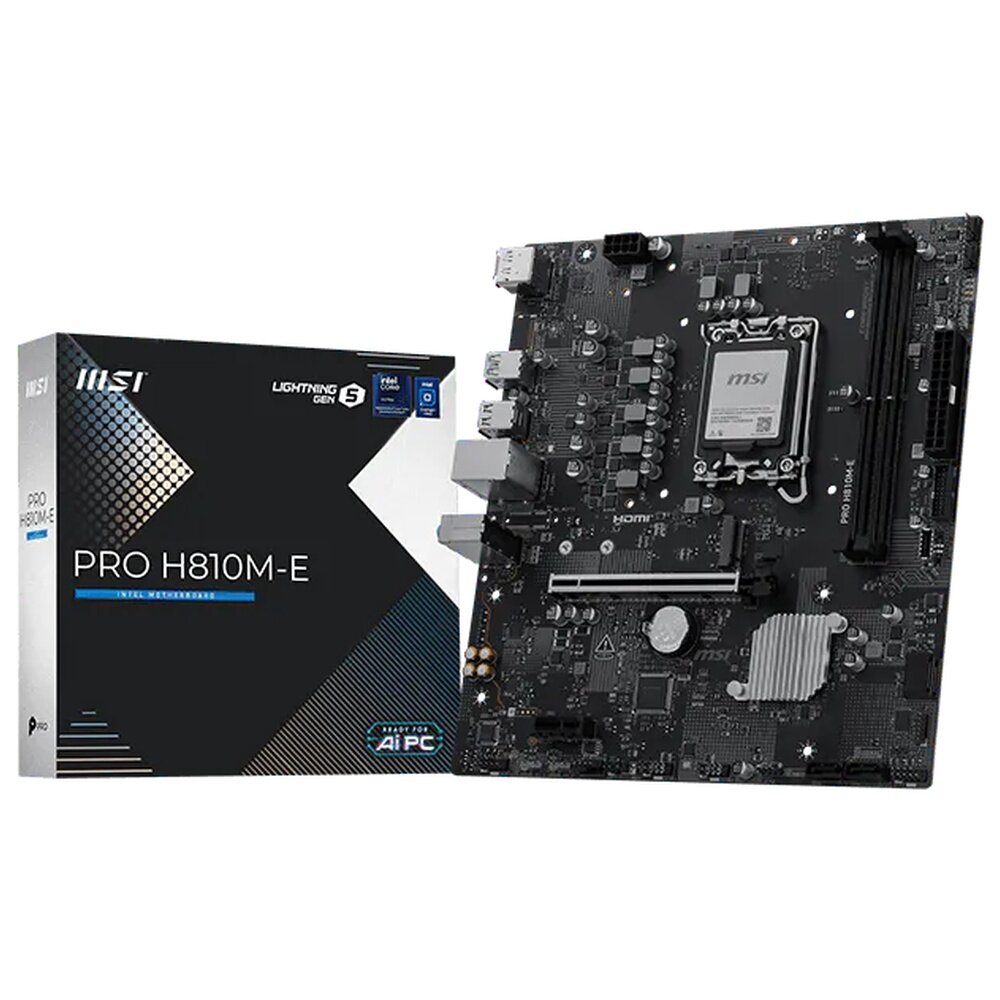 Материнская плата MSI PRO H810M-E, LGA1851, Intel H810, Micro-ATX, RTL (PRO H810M-E)