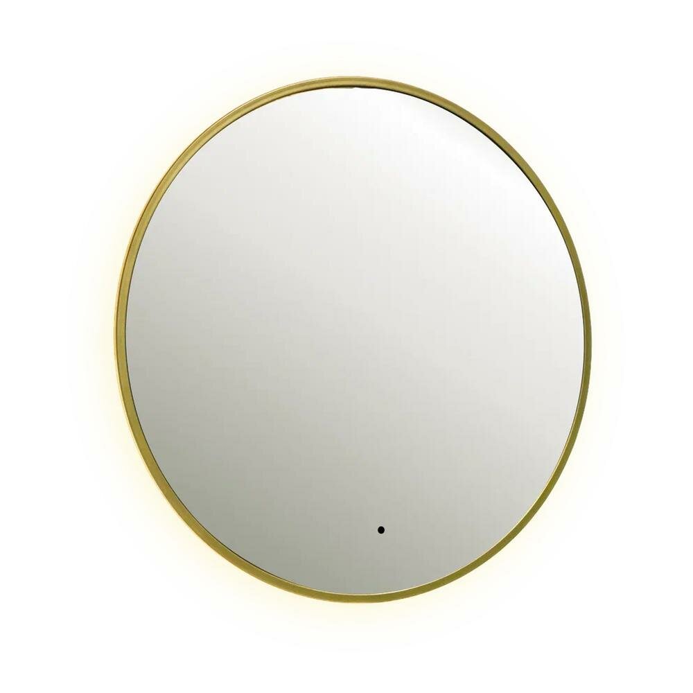 Зеркало Dreja SHINE 80х80 см, метал. рама, золото, беск. сенсор, LED-подсветка, диммер