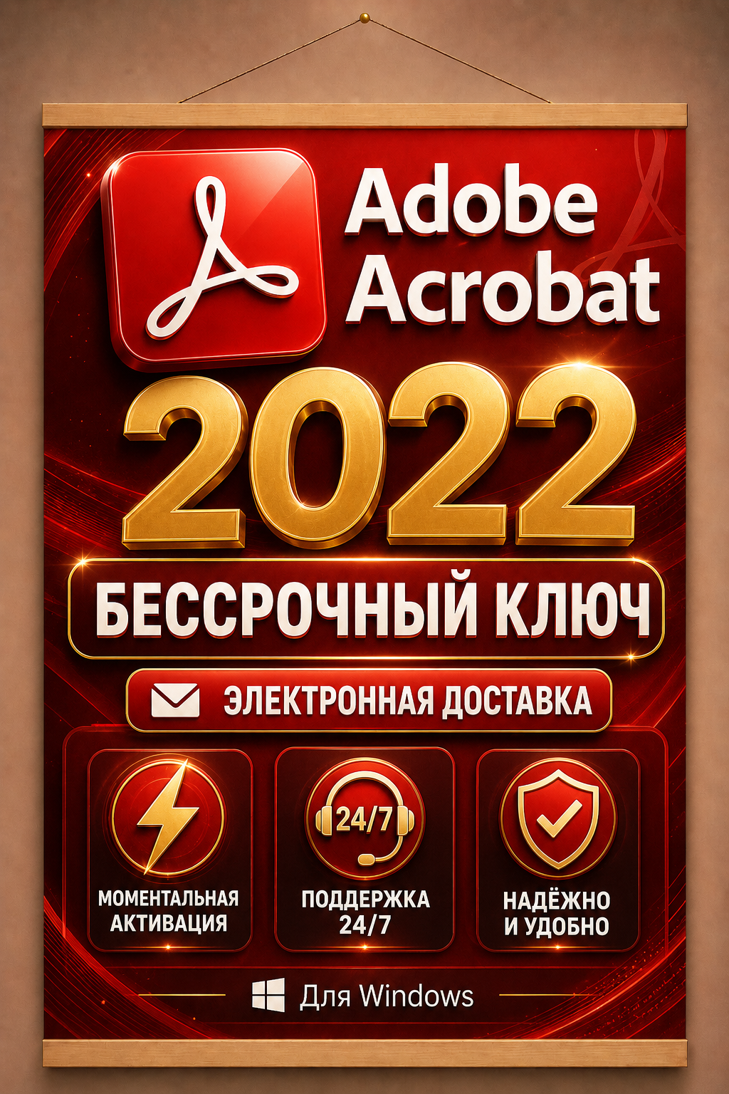 Adobe Acrobat PRO DC 2022 — версия для Windows 10 и 11, бессрочная лицензия, цифровой ключ, инструкция, поддержка