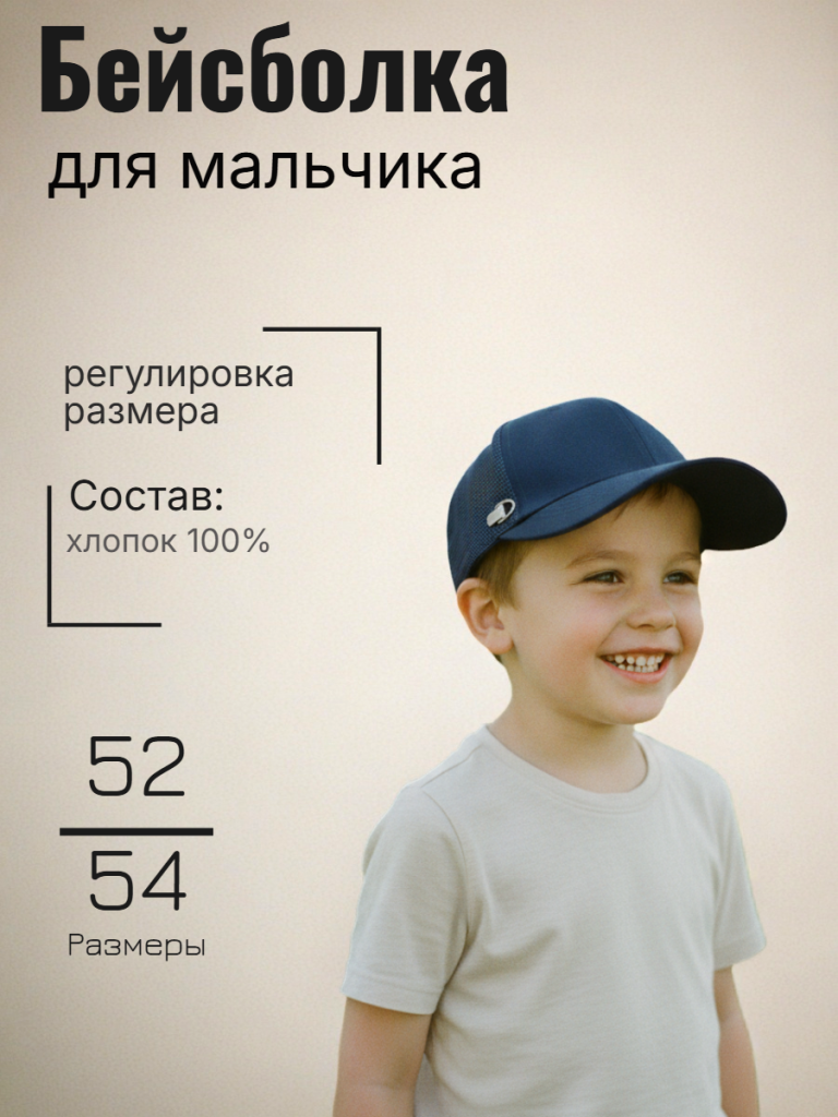 Бейсболка для мальчиков