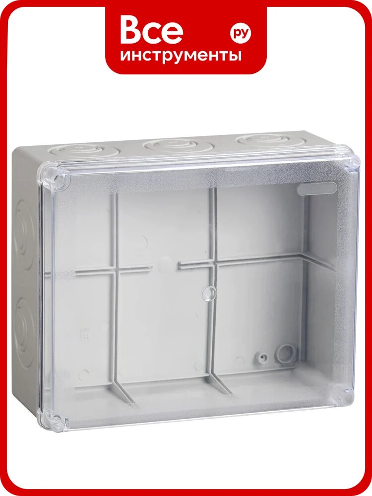 Распаячная коробка IEK км41278 о/п 240x195x165мм прозр. кр. ip55 UKO10-240-195-165-K51-55