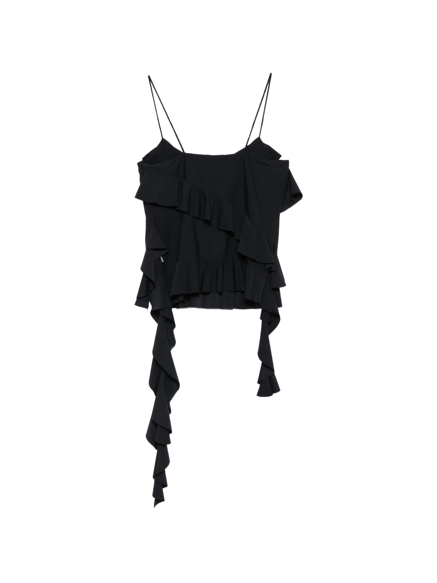 Топ LOVE MOSCHINO Ruffled spaghetti-strap top, размер 44 — фото 1
