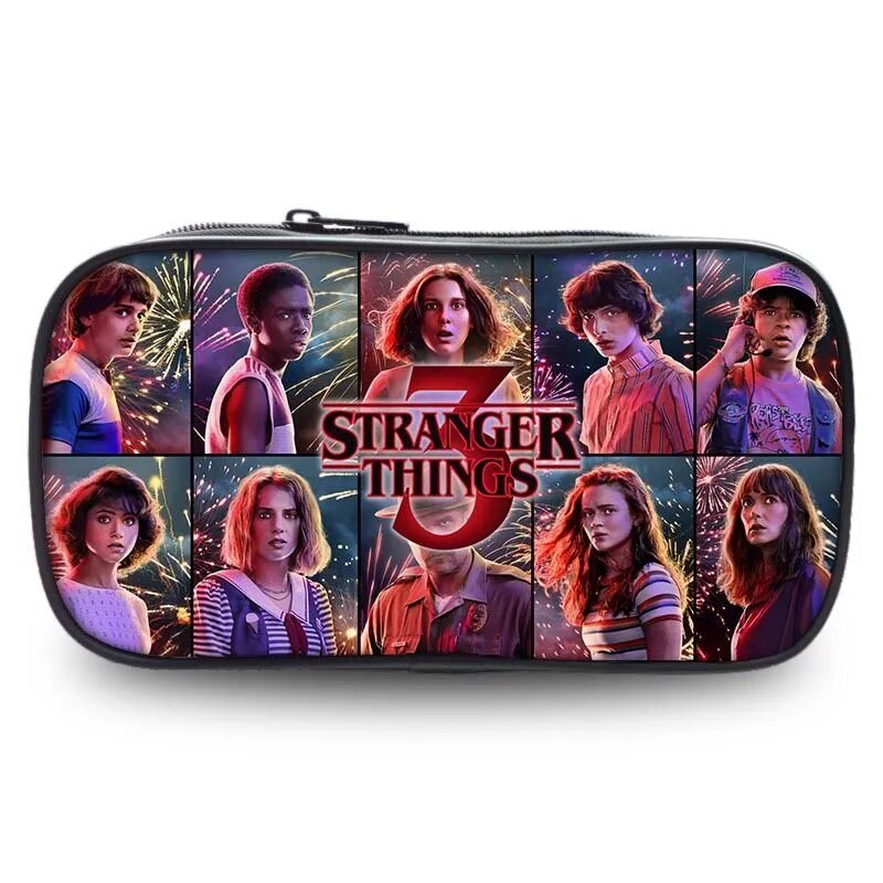 Пенал школьный <Очень странные дела> (Stranger Things) с принтом, жесткий, на молнии, для канцелярии, тематический, для детей и подростков