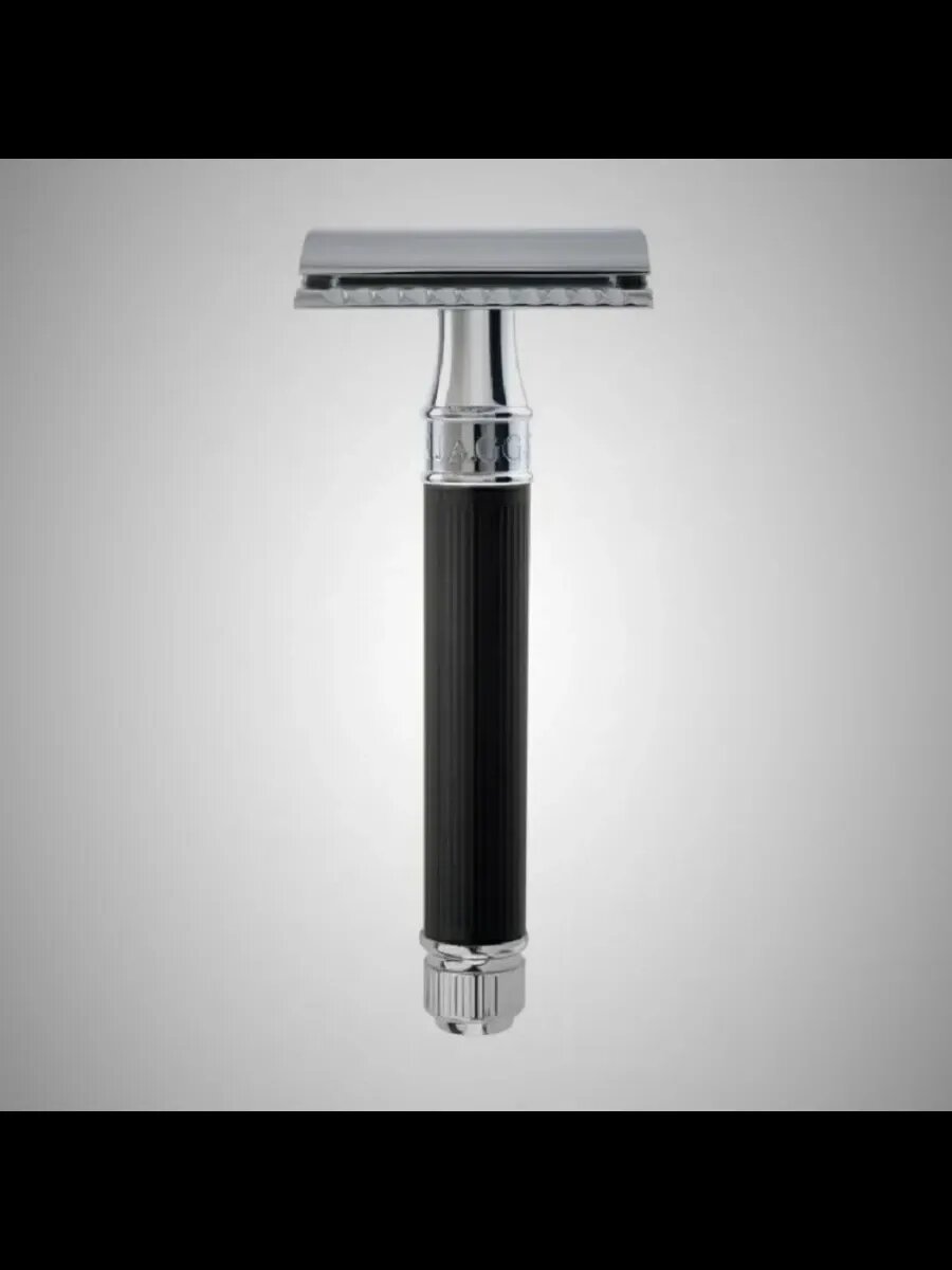 Edwin Jagger Safety Razor Black Rubber Coated Бритвен 1 шт