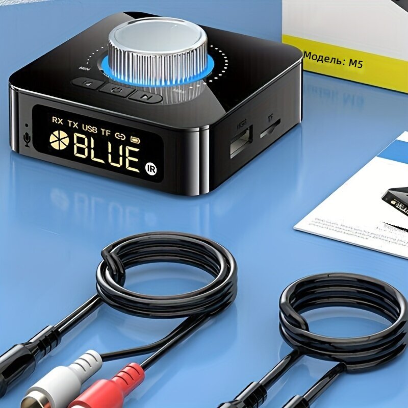 Беспроводной аудиоадаптер, передатчик и приемник, USB, 3.5 мм AUX - RCA, режимы RX/TX, черный