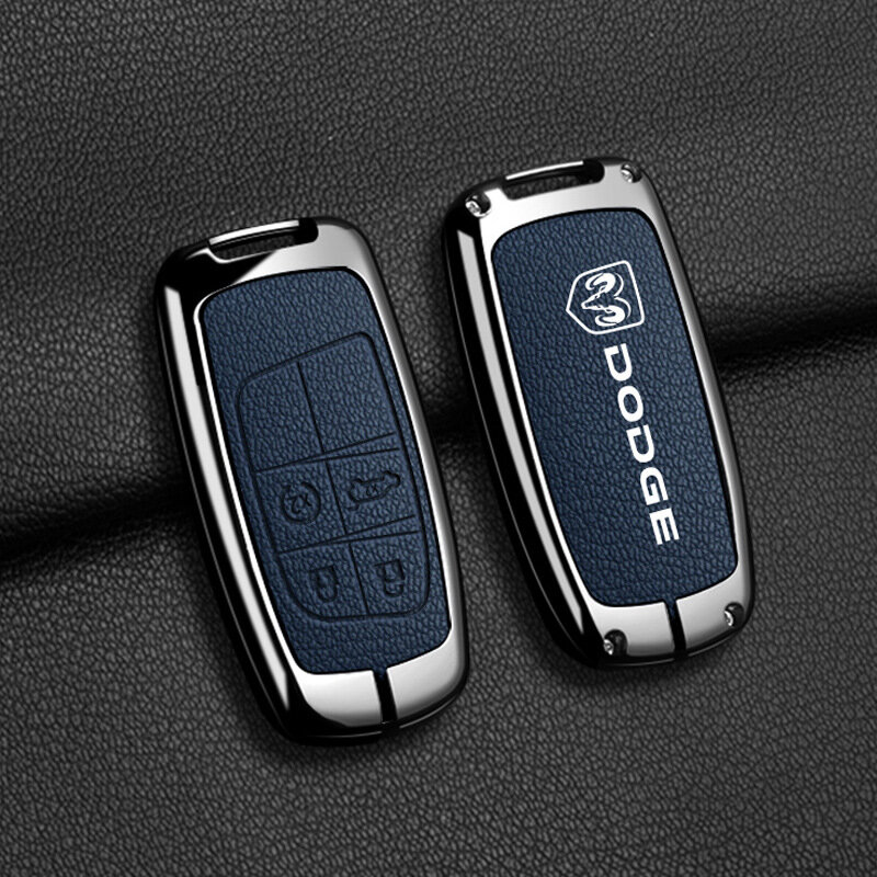 Ключевой чехол для Dodge Caliber 4-клавишного брелока с козьим рисунком синий - защита от падения