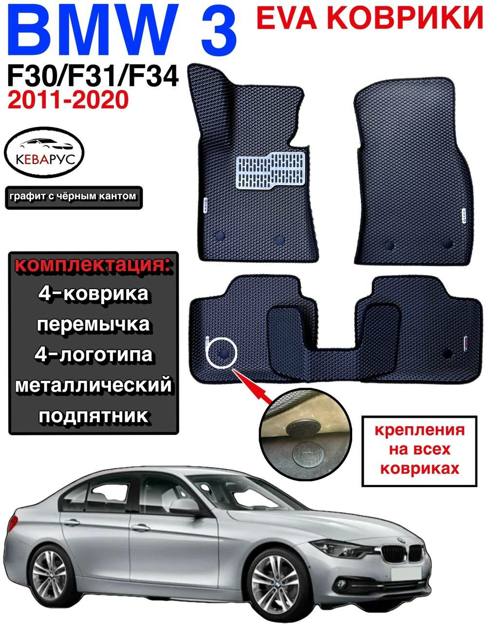 Комплект EVA с бортами для BMW 3 (F30/F31/F34) 2012-2019г./БМВ 3.