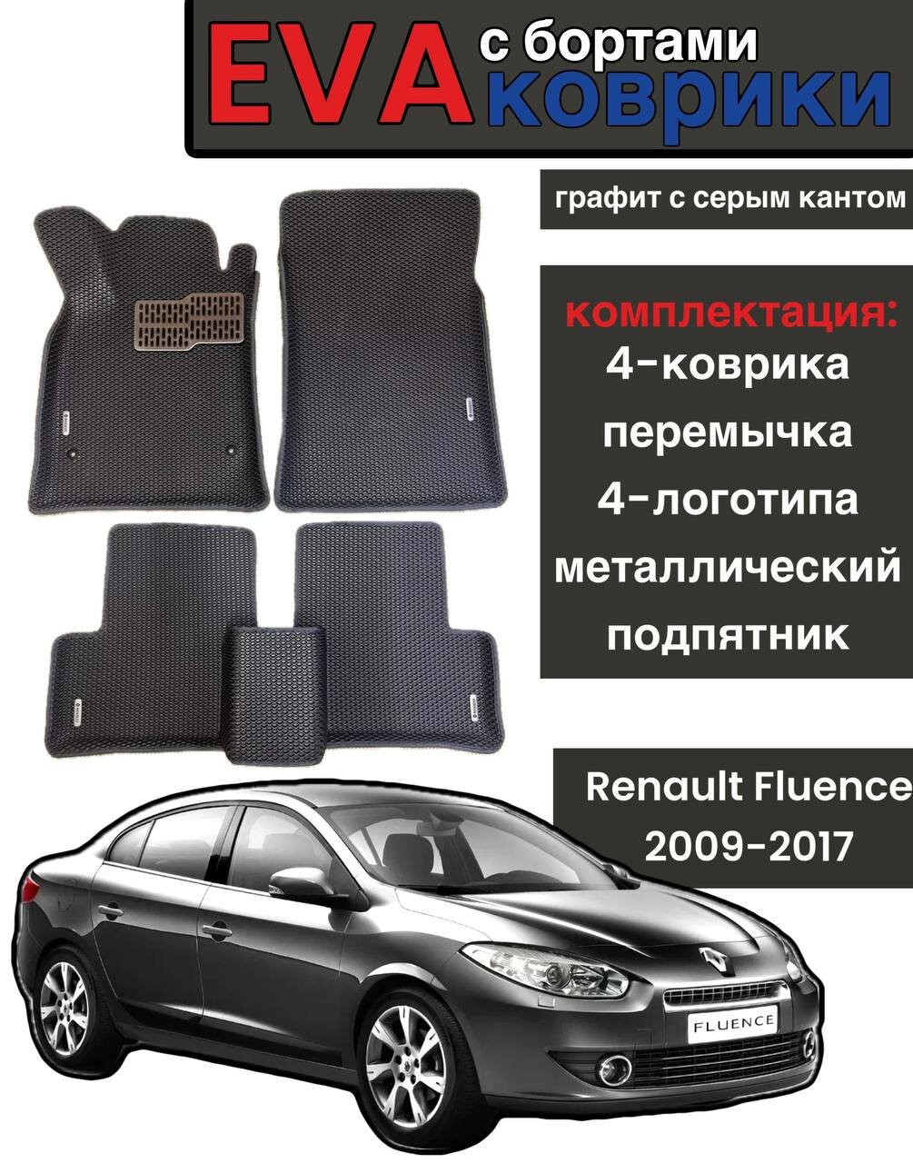 Комплект EVA с бортами для RENAULT FLUENCE I 2009-2017/рено флюенс