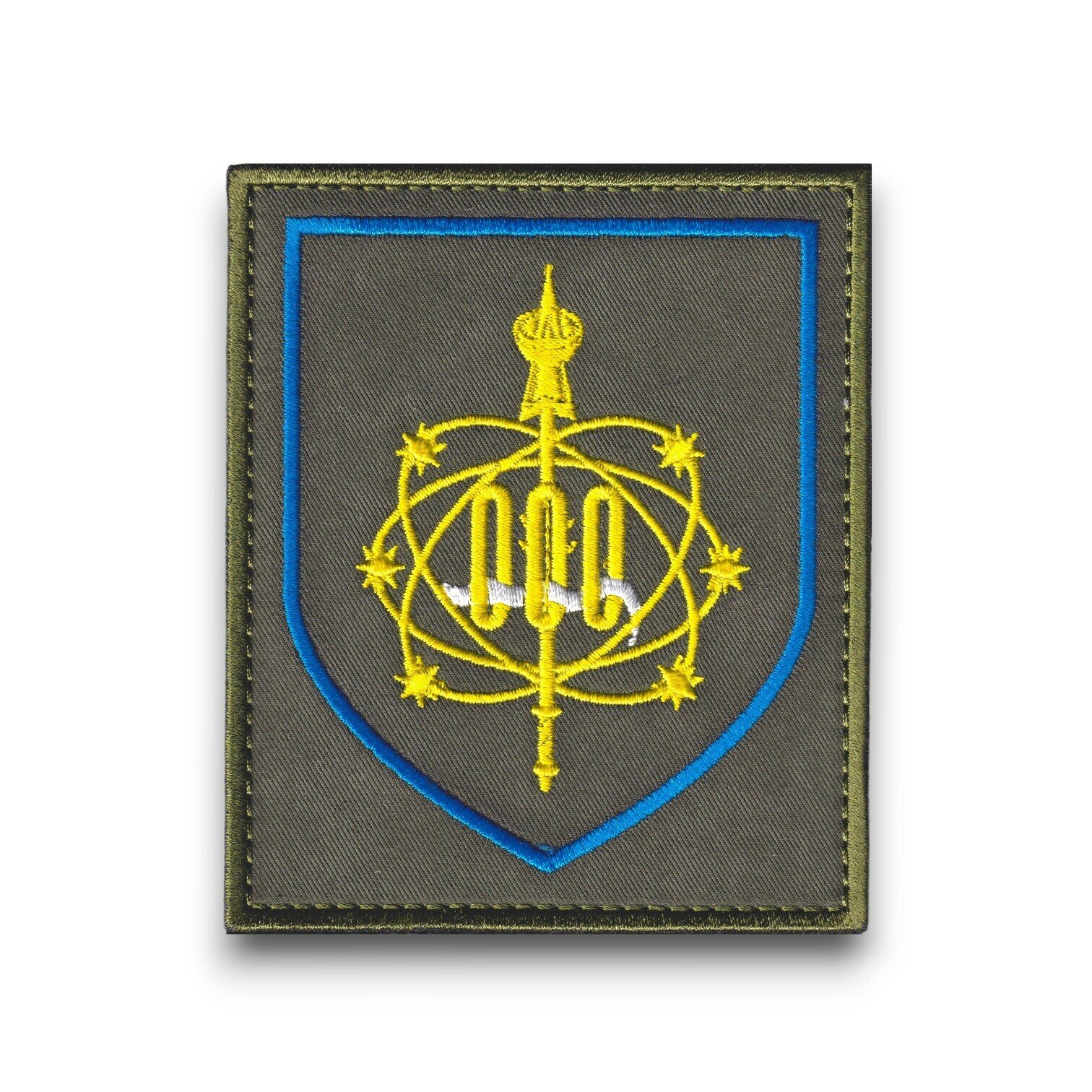 Нашивка ( Шеврон ) На Рукав В/Ч 26178 (14 окик) Оливковая Синий Кант (Полевой оливковый / На липучке)