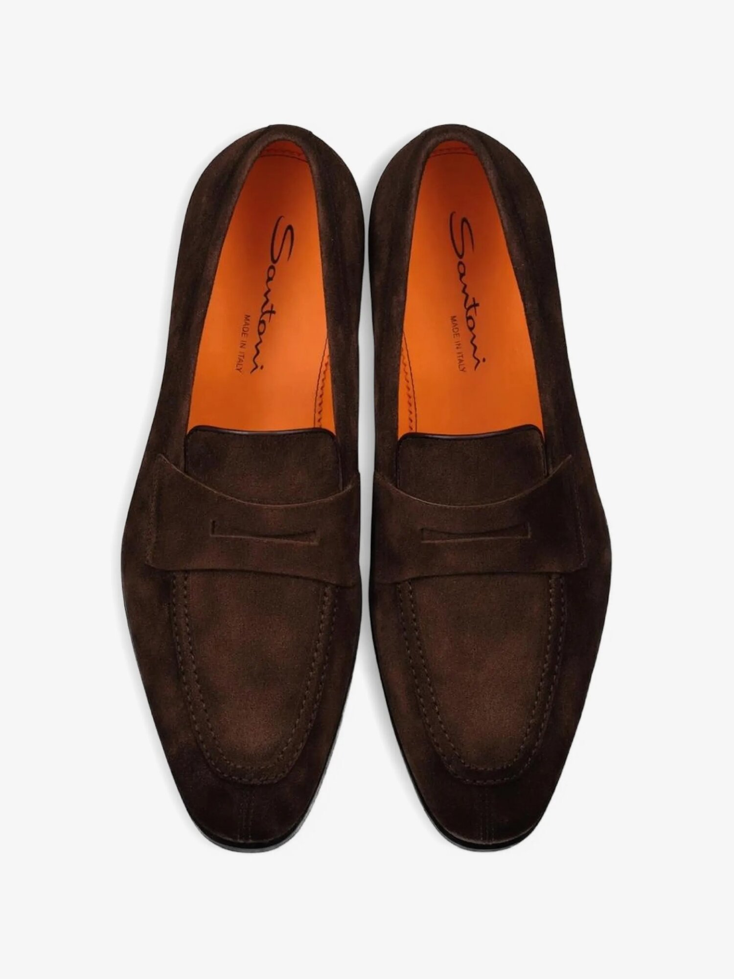 Лоферы Santoni Suede penny loafers, размер 43.5, коричневый — фото 1