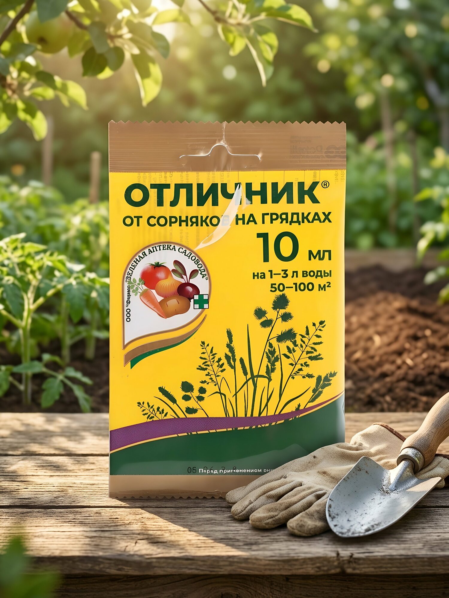 Гербицид Отличник от сорняков на картофеле, томатах, луке и моркови, 10 мл, Зеленая аптека Садовода, Япония