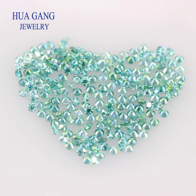 Синие Moissanite бусины, 1.0-1.0ct, 1-2.9 мм, Excellent Heart