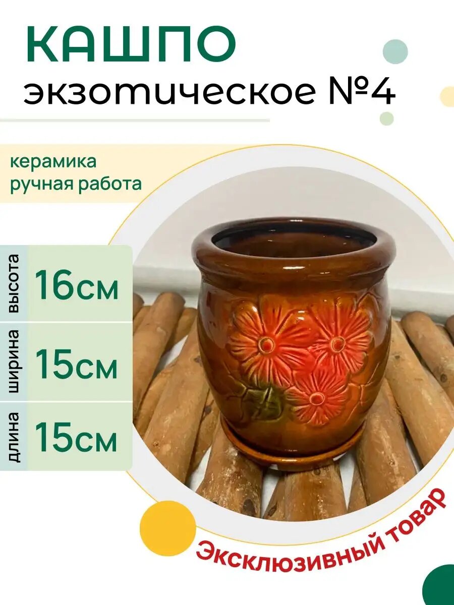 Кашпо "Экзотическое №4", керамическое