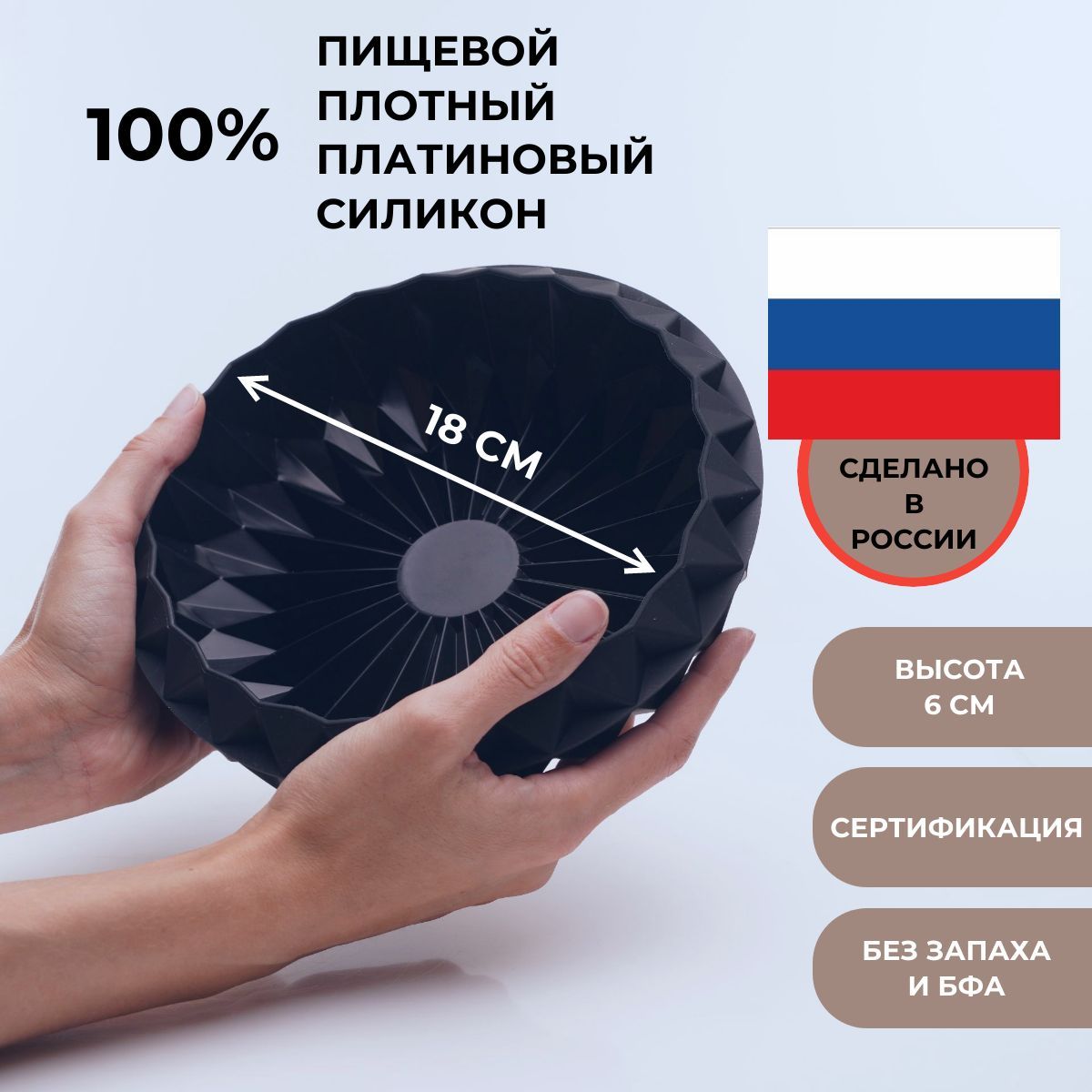 Силиконовая форма для выпечки кексов круглая фигурная