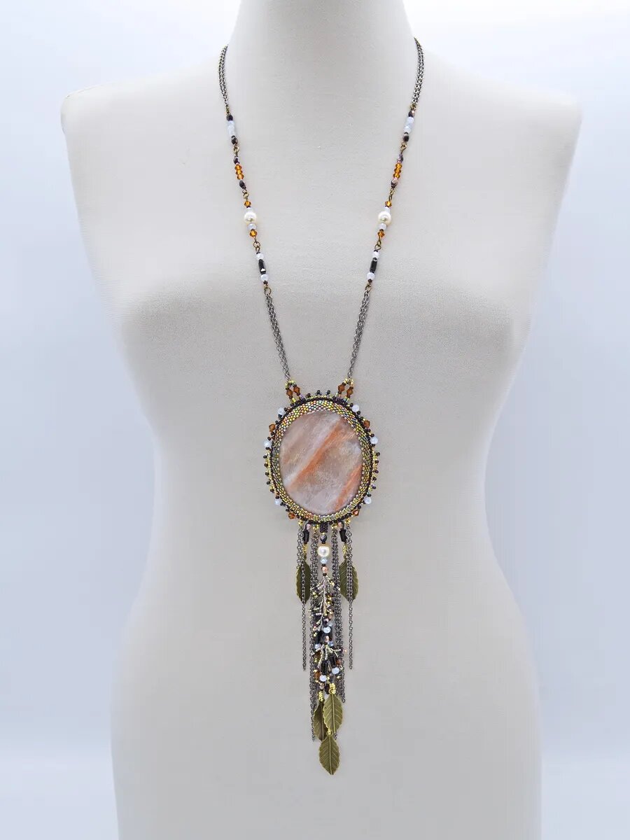 Колье, кристаллы Preciosa, кристаллы Swarovski
