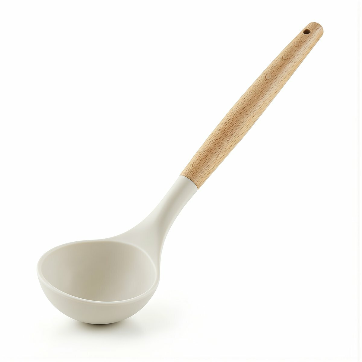 Кухонная лопатка для домашнего использования из безопасного пищевого силикона, ручка из натурального бука, размер 31.5 см, не царапает сковороды, подходит для всех видов ежедневных кулинарных операций