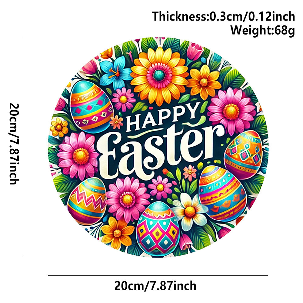 Деревянная пасхальная доска с надписью Happy Easter яйцо 20x20x0.3см висячая декоративная доска
