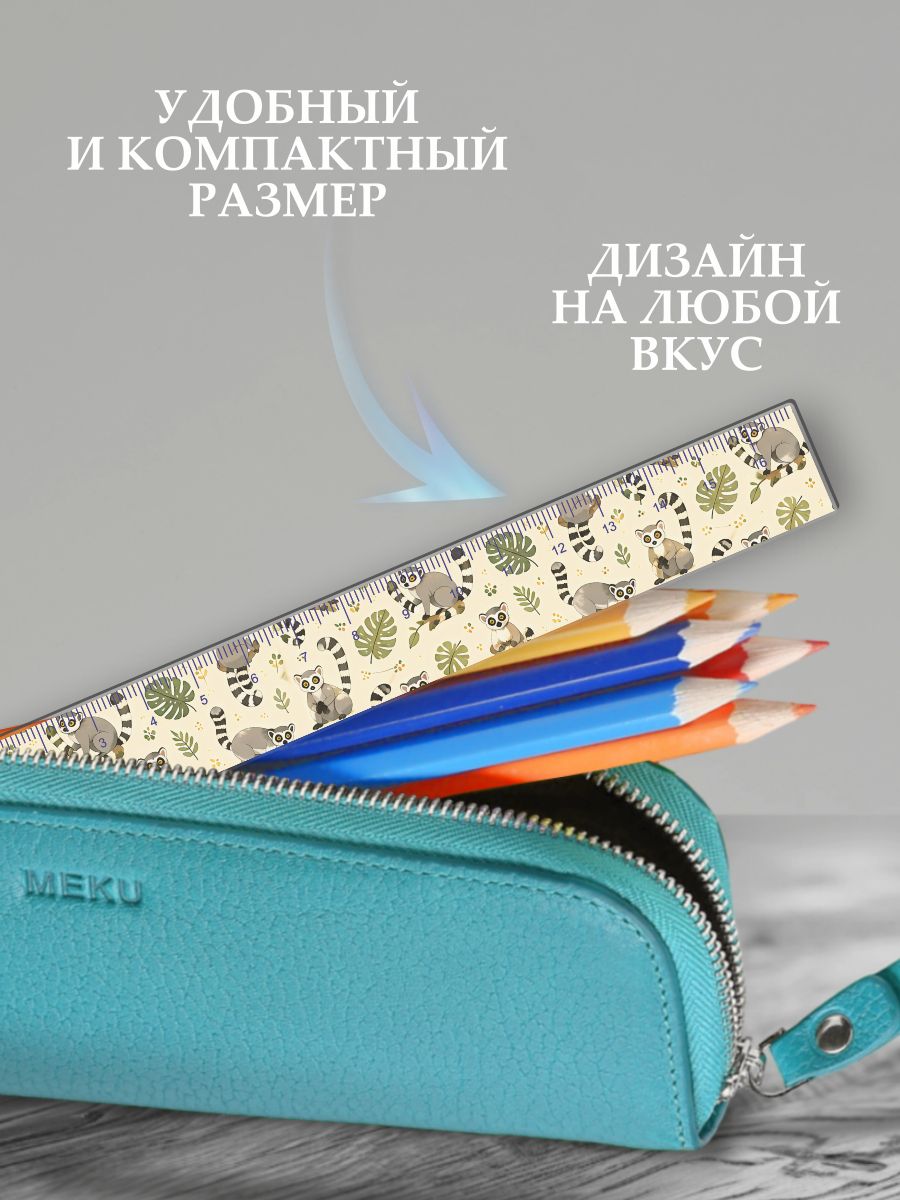 Линейка школьная Лемуры - Природа — фото 1