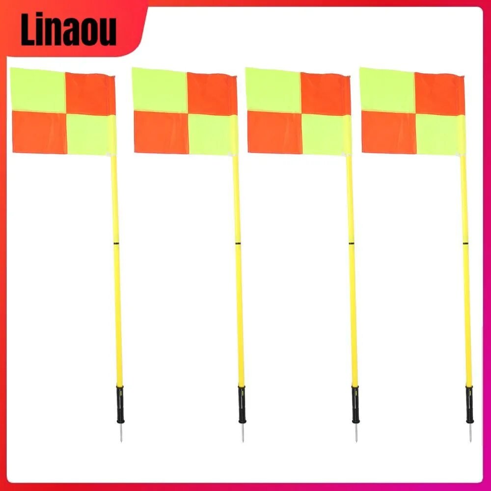 Linaou Аксессуары для футбола, Комплект из 4 угловых флажков, красно-желтые