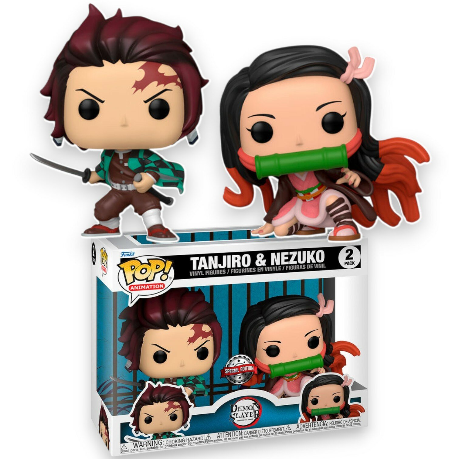 Набор фигурок "Demon Slayer Kimetsu no Yaiba Tanjiro & Nezuko Exclusive" от Funko Pop!