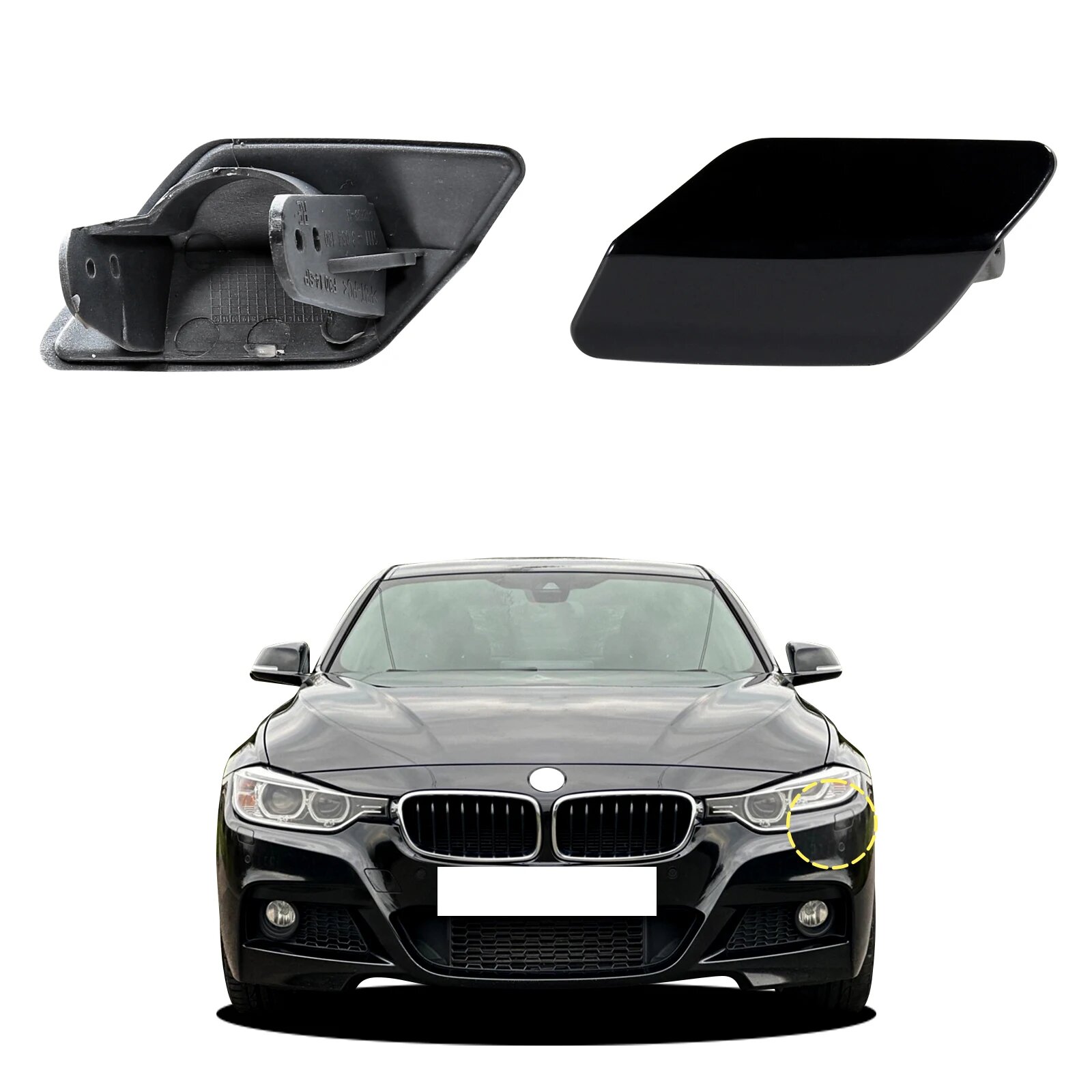 Крышка омывателя фар переднего бампера подходит для BMW 3 F30 32 328 335 M-Sport Unpainted left side