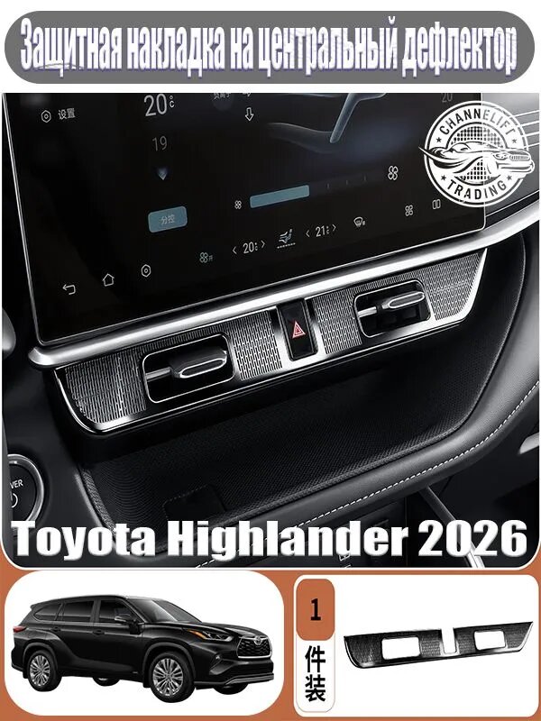 Защитная накладка на центральный дефлектор Toyota Highlander 2026, Toyota Highlander 2026аксессуары, Toyota Highlander 2026для