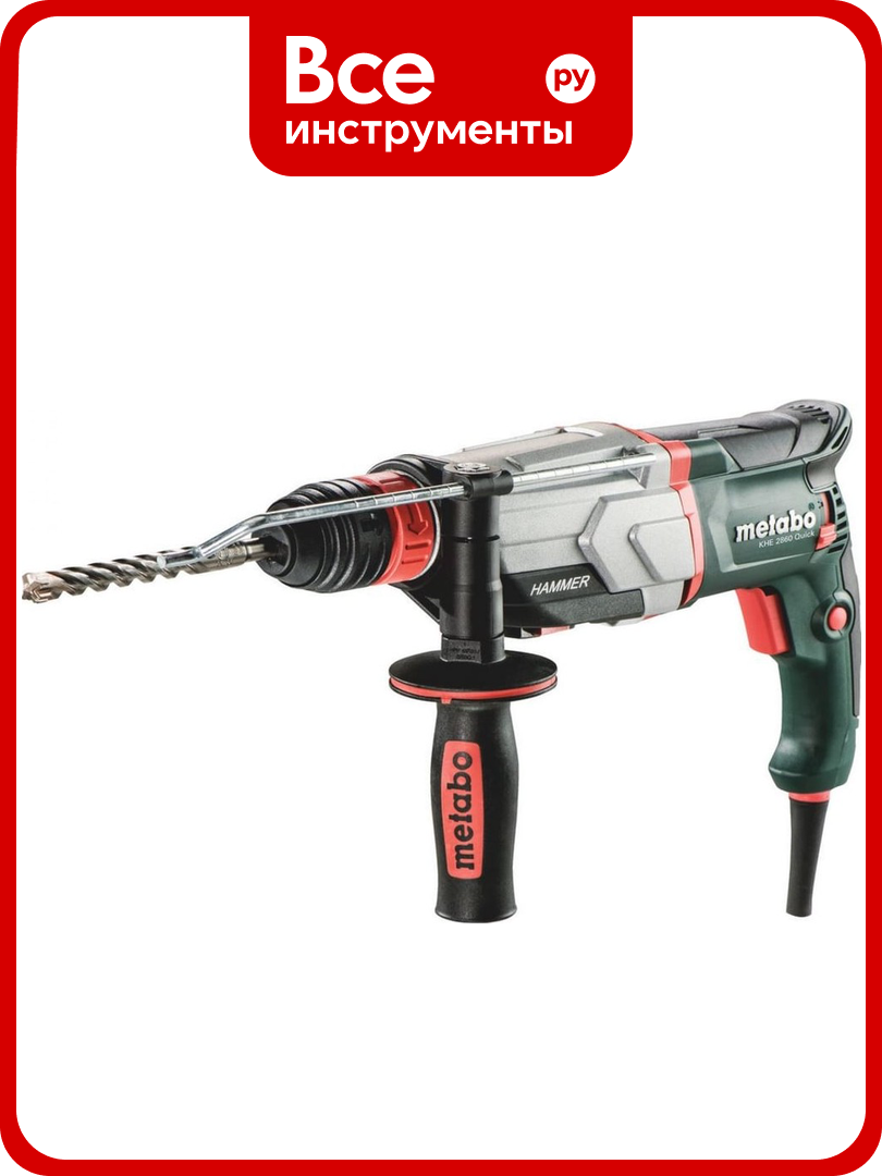 Перфоратор Metabo KHE 2660 Quick с патроном 600663500, мощность 850 Вт, частота ударов 4300 уд/мин, 3 режима работы, кей