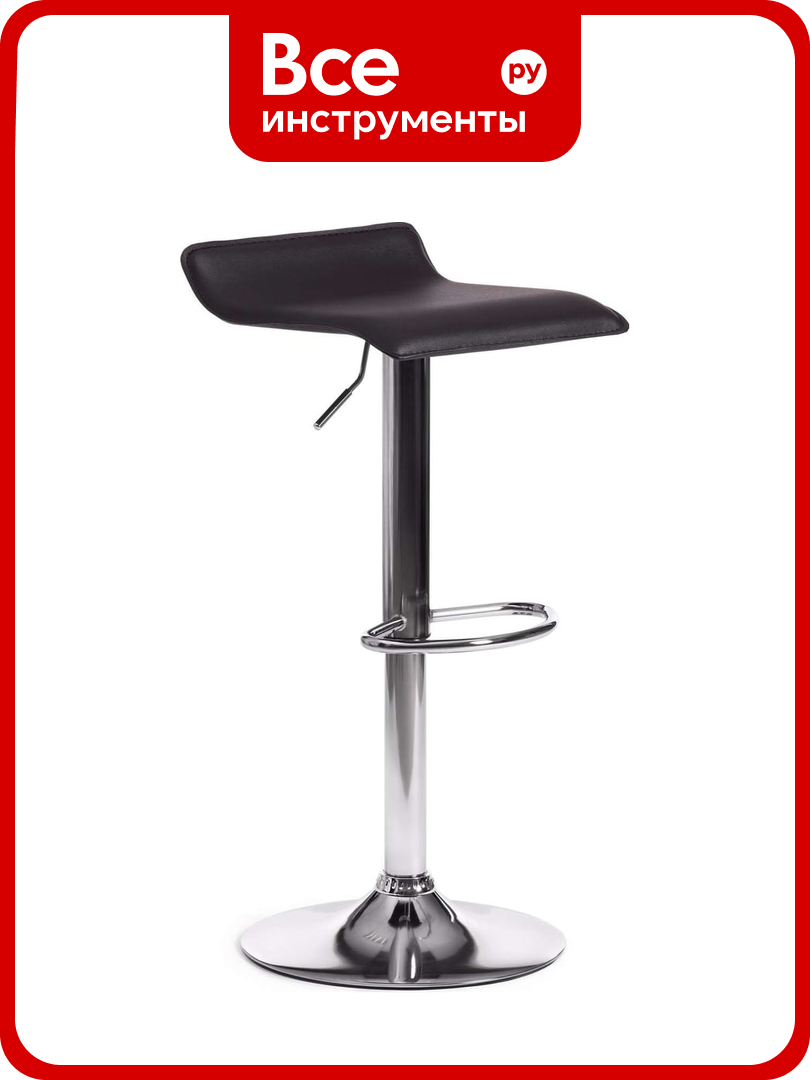 Барный стул Tetchair Kost (mod. ky509), 1 шт. в упаковке, металл, экокожа, 38x39x63-84 см, черный/хром 19770