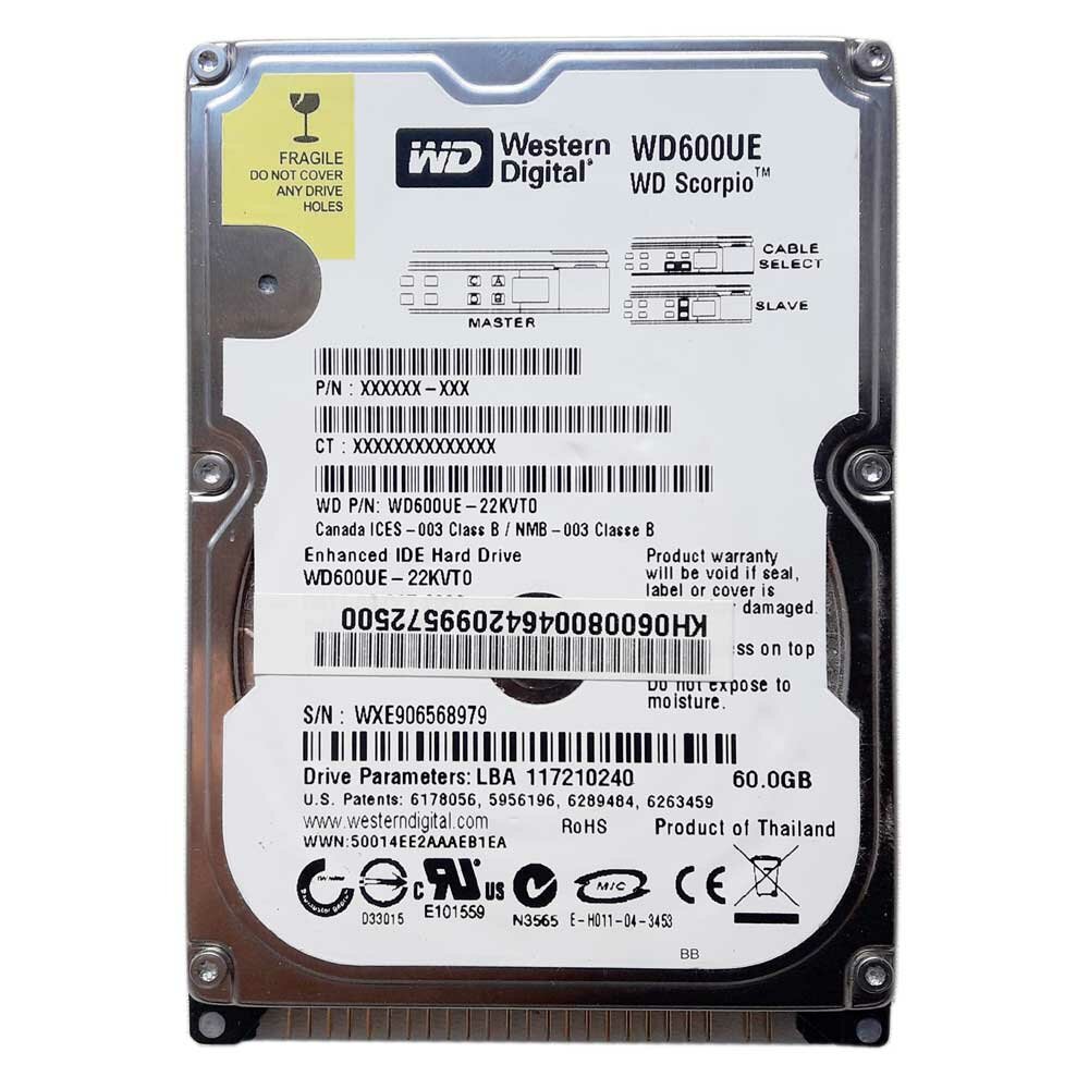 Жесткий диск WD, 2.5", IDE, 60gb
