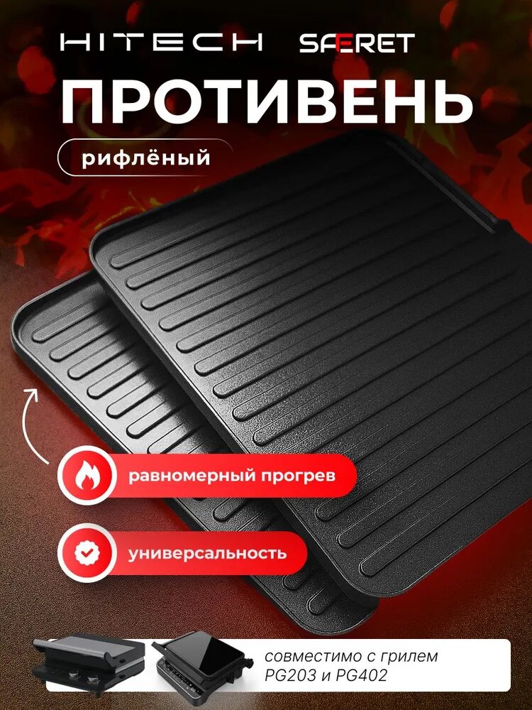Гриль электрический, электрогриль со съемными панелями HITECH