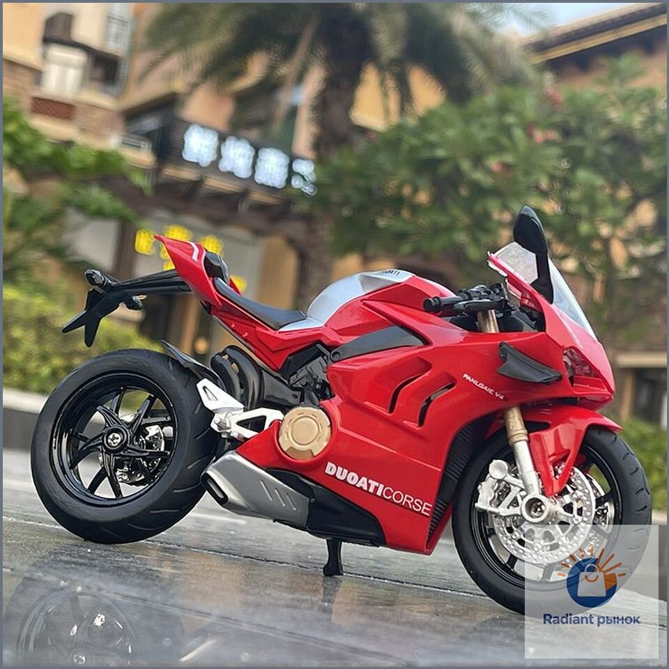 1/12 Ducati Panigale V4S Модель литья мотоциклетного сплава; Коллекция хобби, изысканные подарки