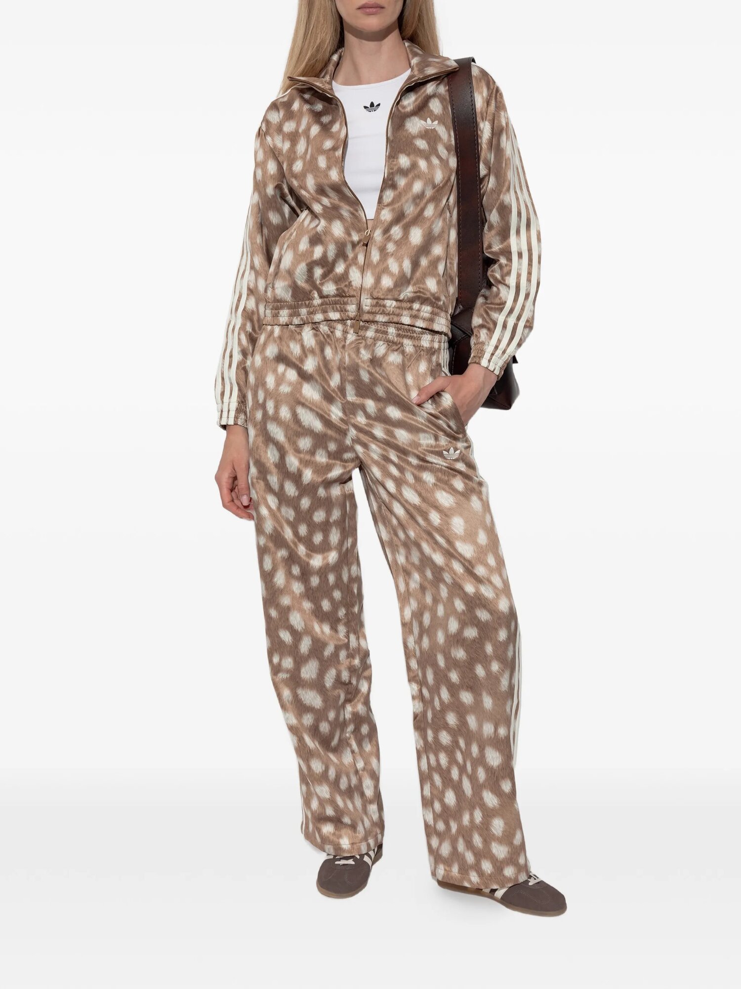 Куртка adidas Animal-print track jacket, размер S-M, коричневый — фото 1