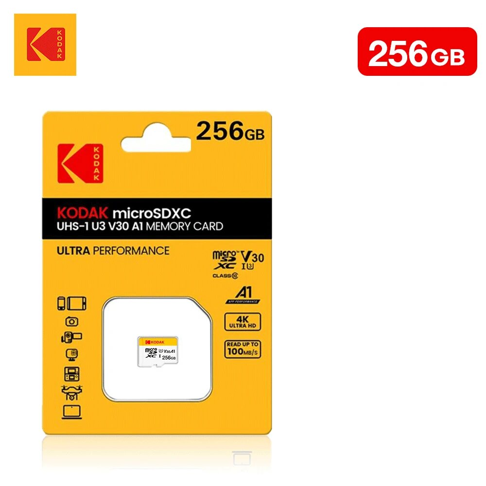 Карта памяти KODAK Micro SD 16/32/64/128/256 ГБ 256GB