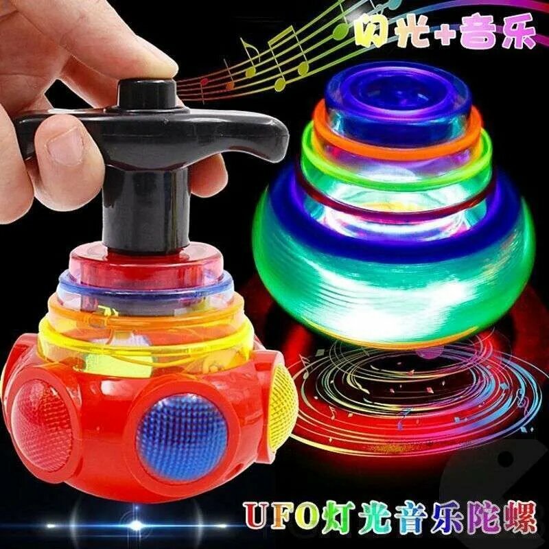 Светящаяся музыка на вершине UFO с музыкой и светом, игрушка для детей