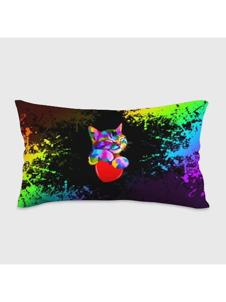 Радужный котик Rainbow kitty Подушка