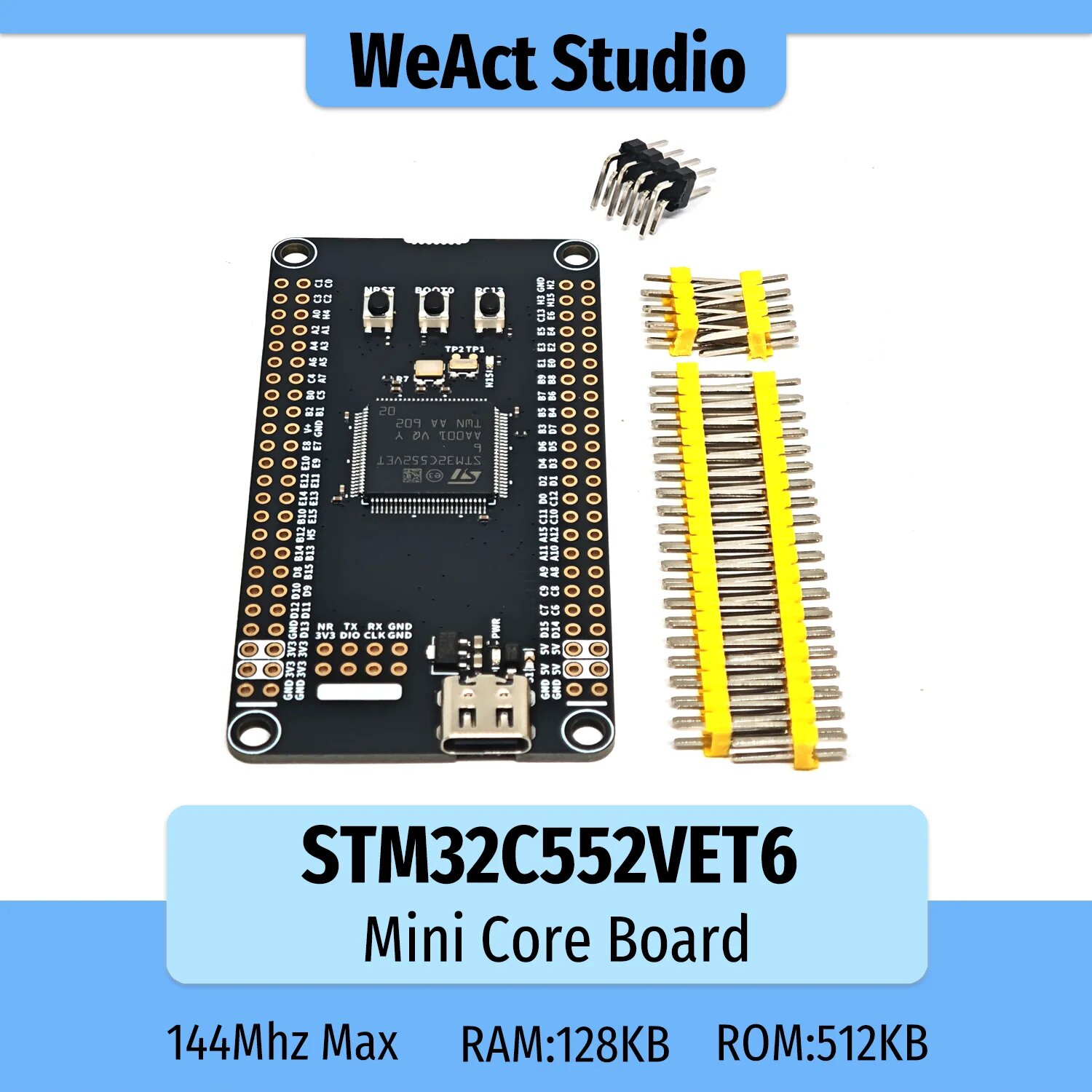 WeAct Studio STM32C5 Mini Core Board 144MHz 128KB RAM 512KB ROM