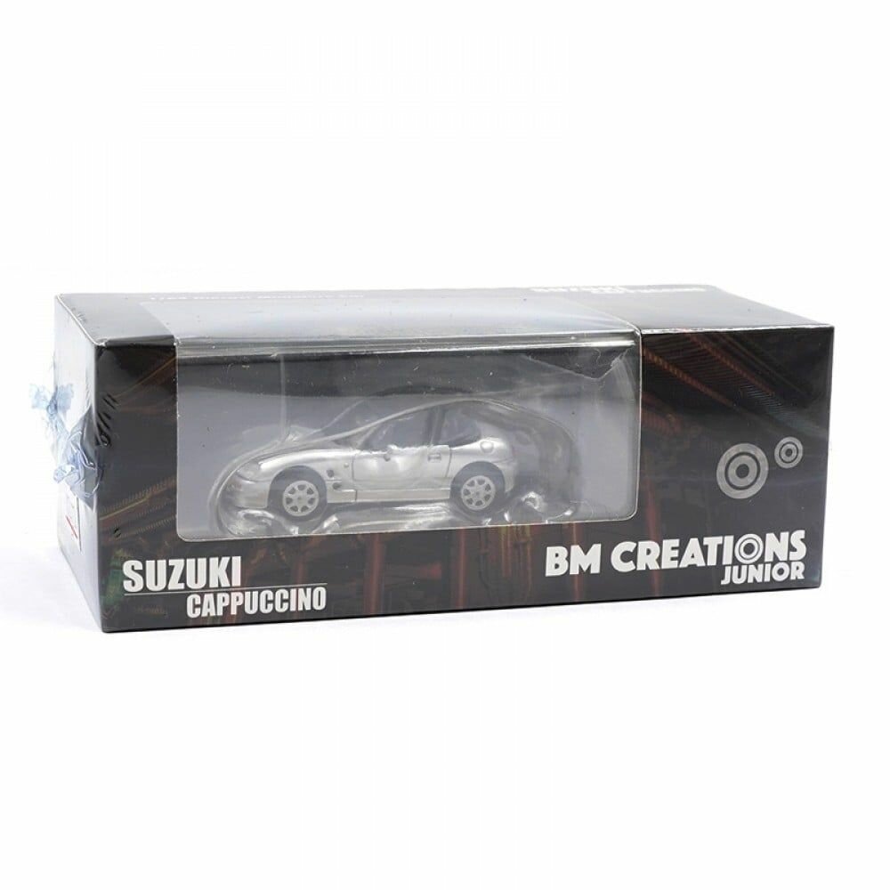 Машинка BM Creations 1/64 Suzuki Cappuccino Silver RHD Diecast Scale Model Car