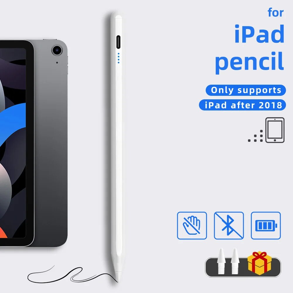 Стилус для iPad, Palm Rejection, с индикатором заряда 2259-White