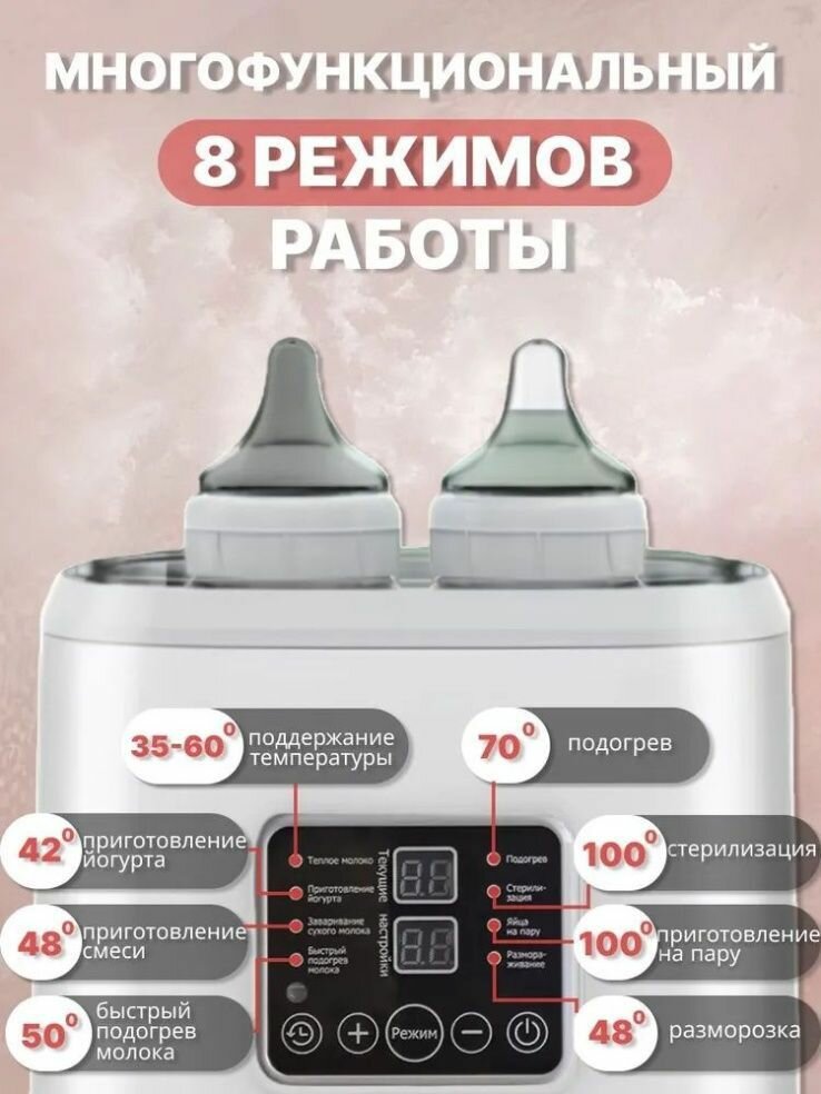 Многофункциональный стерилизатор и подогреватель для бутылочек и сосок, 8 в 1, с пультом дистанционного управления