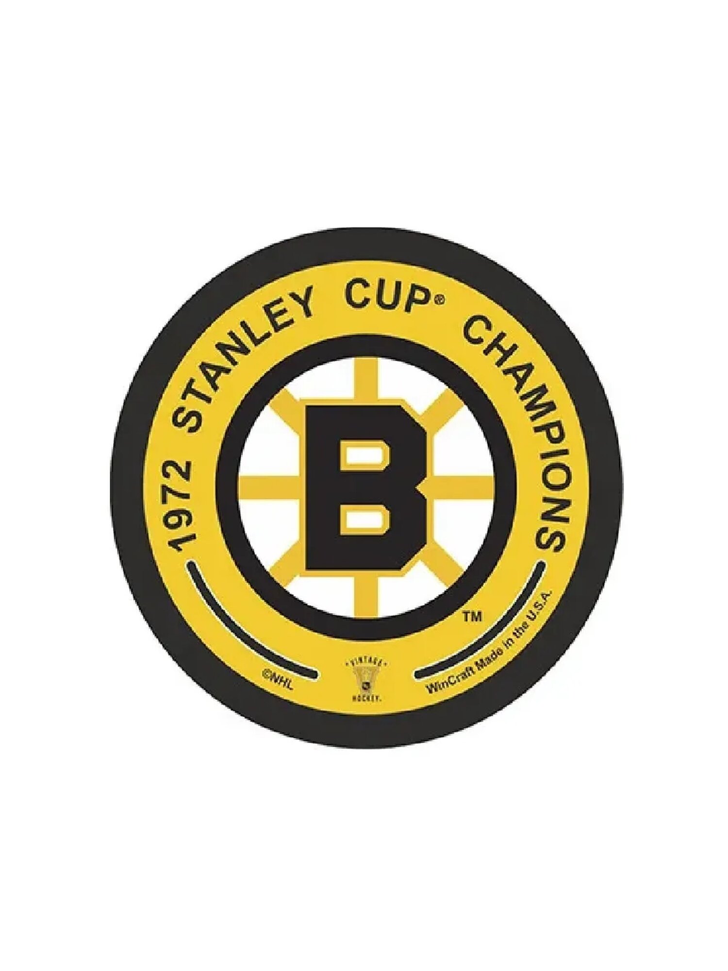 Шайба Sportfanat НХЛ Champions 1972 Бостон 1-ст, 76 мм, черный