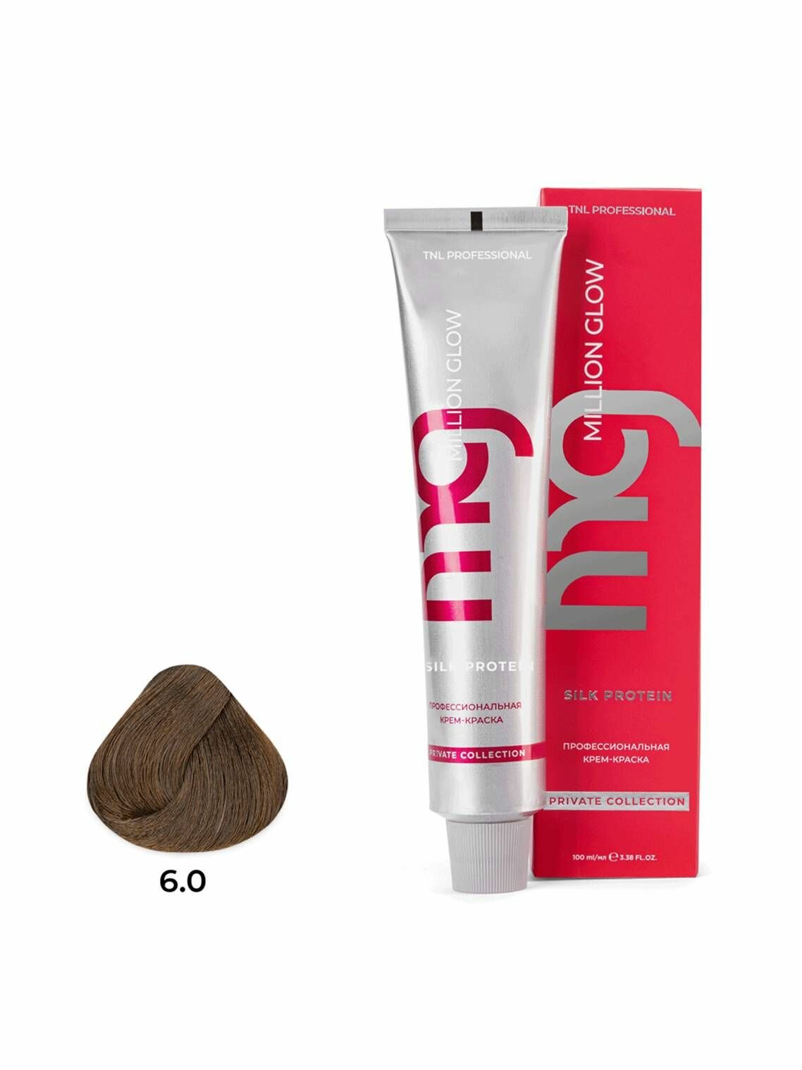 Крем-краска для волос Million glow Private collection Silk protein 6.0