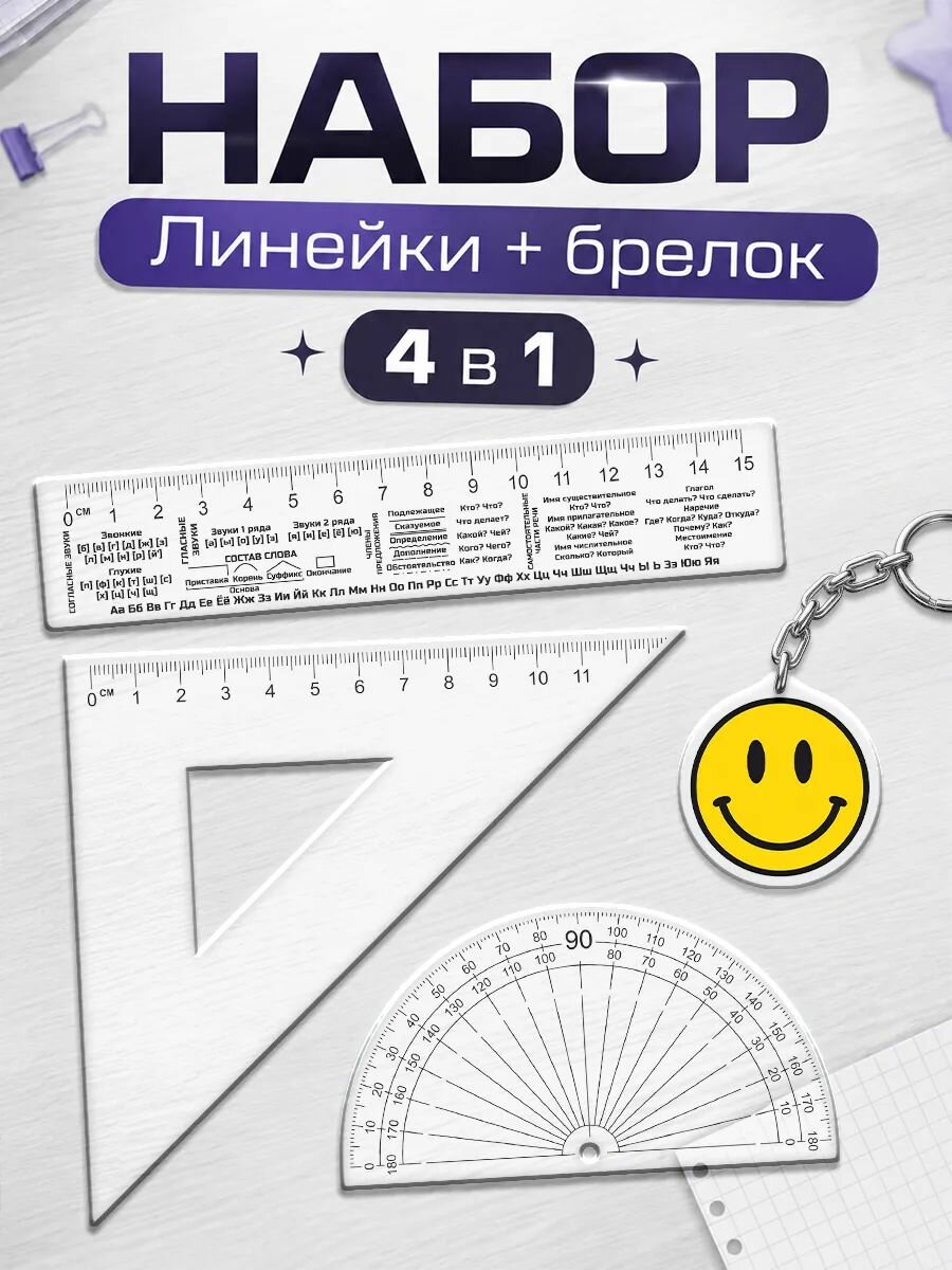 Набор линеек для школьника шпаргалка русский