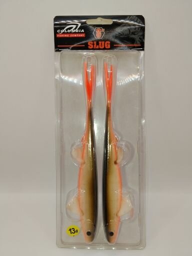 Силиконовая приманка SLUG 8" COLUMBIA fishing company: набор 2 шт, 20см, 25г, мягкая приманка на хищника