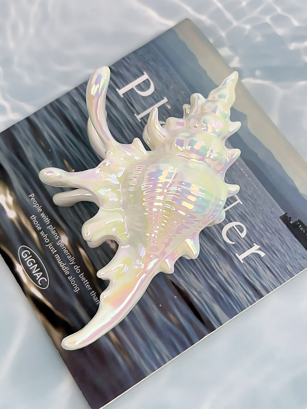 Заколка-краб ApSis Accessories "Ракушка", перламутровый, для волос — фото 1
