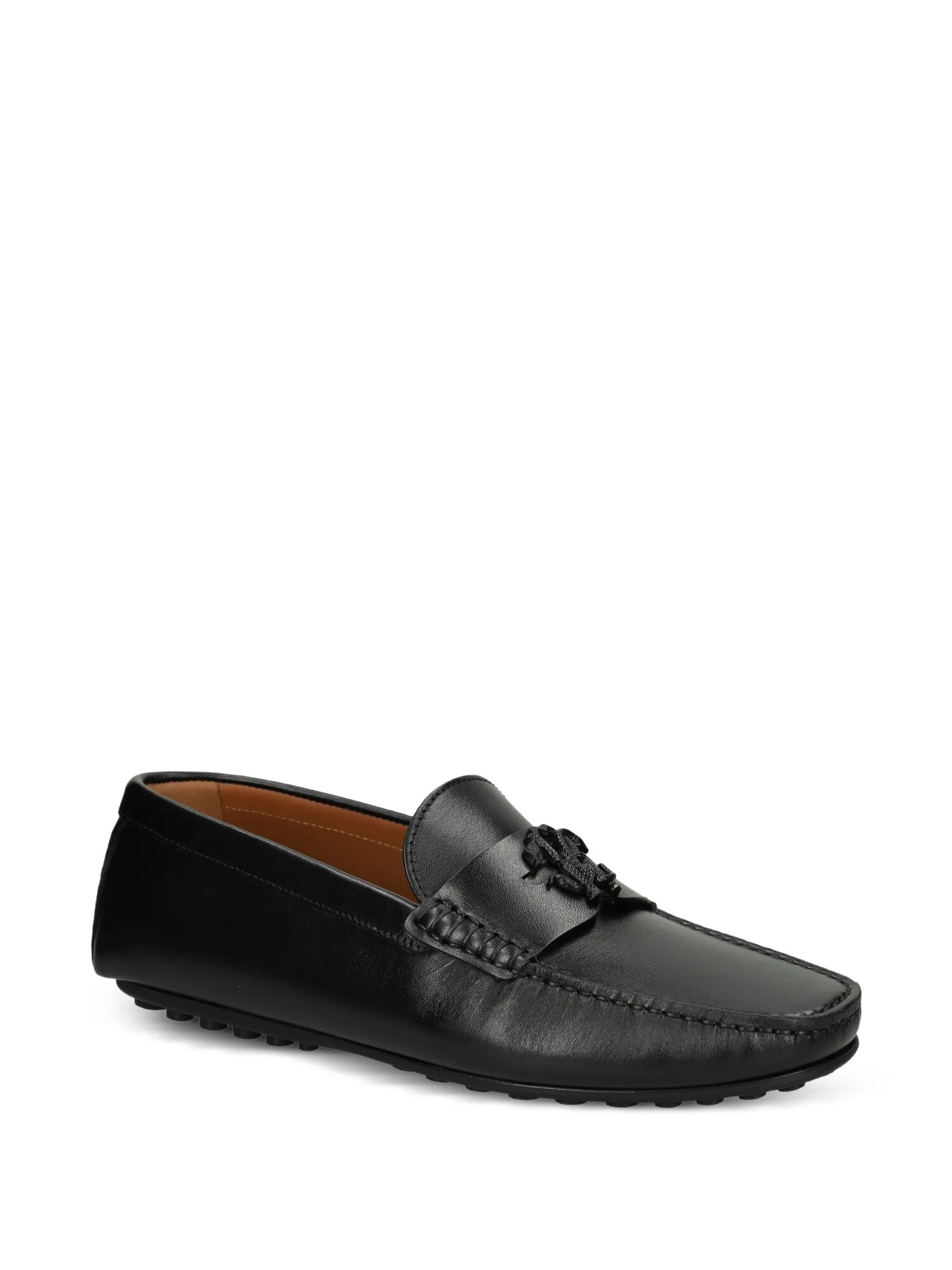 Лоферы Roberto Cavalli Logo-plaque loafers, размер 41, black/black — фото 1