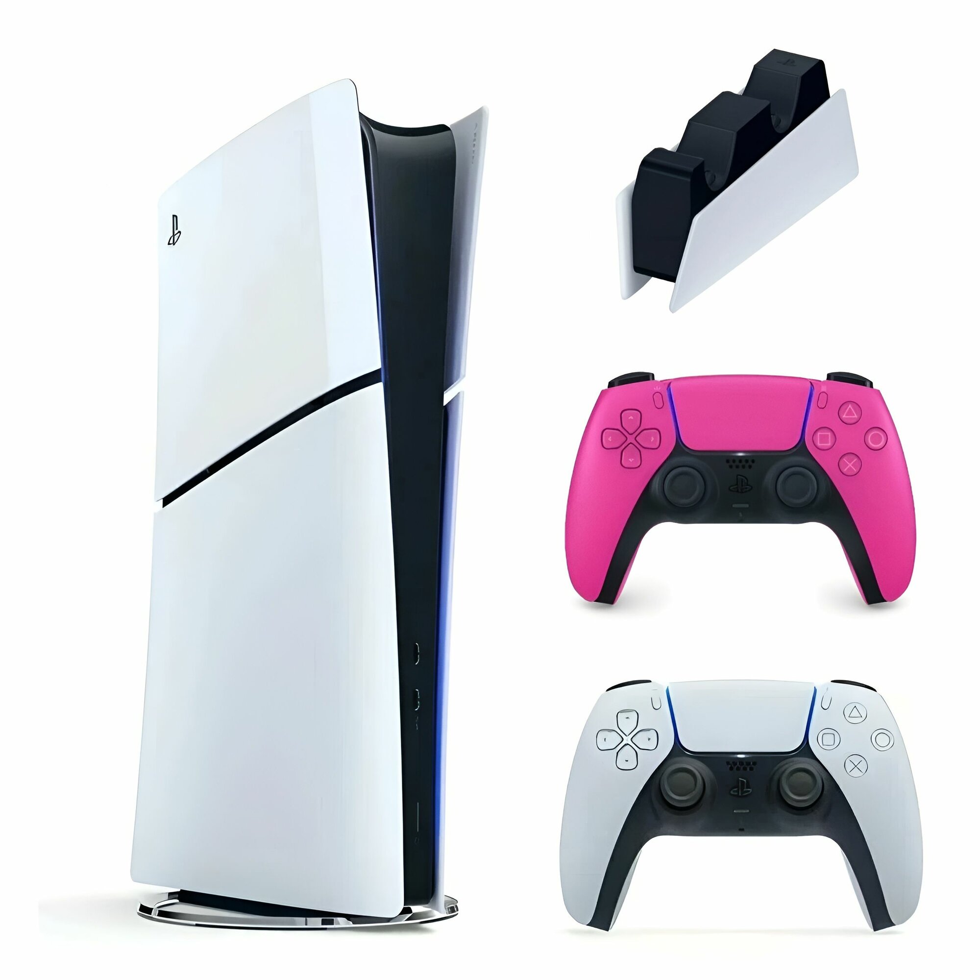 Игровая приставка Sony PlayStation 5 PS5 Slim Digital (Без дисковода) + 2-й геймпад розовый + зарядное устройство