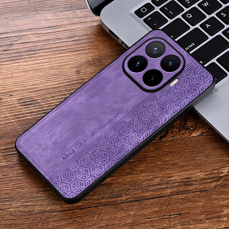 Чехол для Xiaomi 17T Pro Роскошная модная кожа Защитная оболочка, матовая поверхность, бампер, искусственная кожа, защита камеры, ударопрочный, Xiaomi, Xiaomi 17T Pro, фиолетовый,